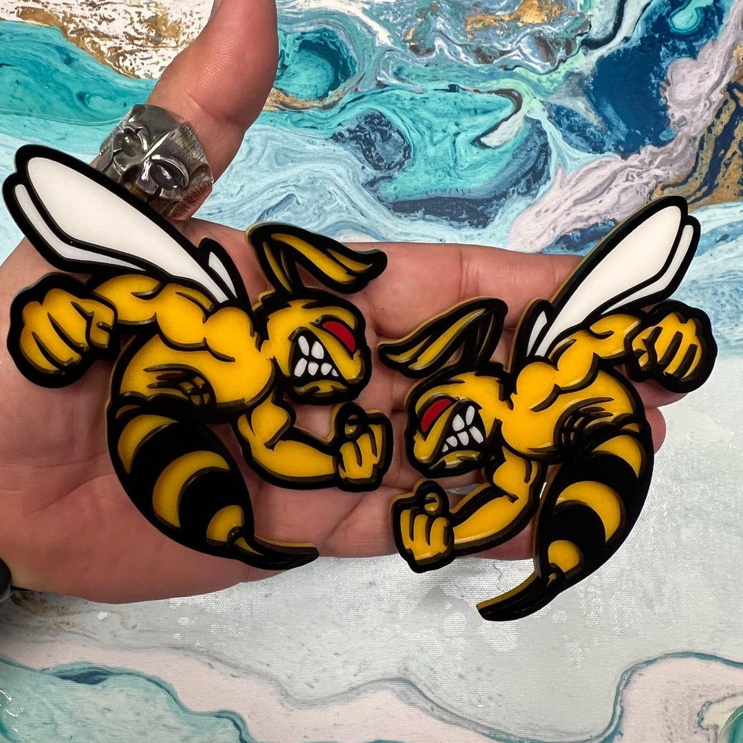 Fender Badges | Hornet BEE SWOLE Emblem Wings W/ Red Eye |2 BADGES ...