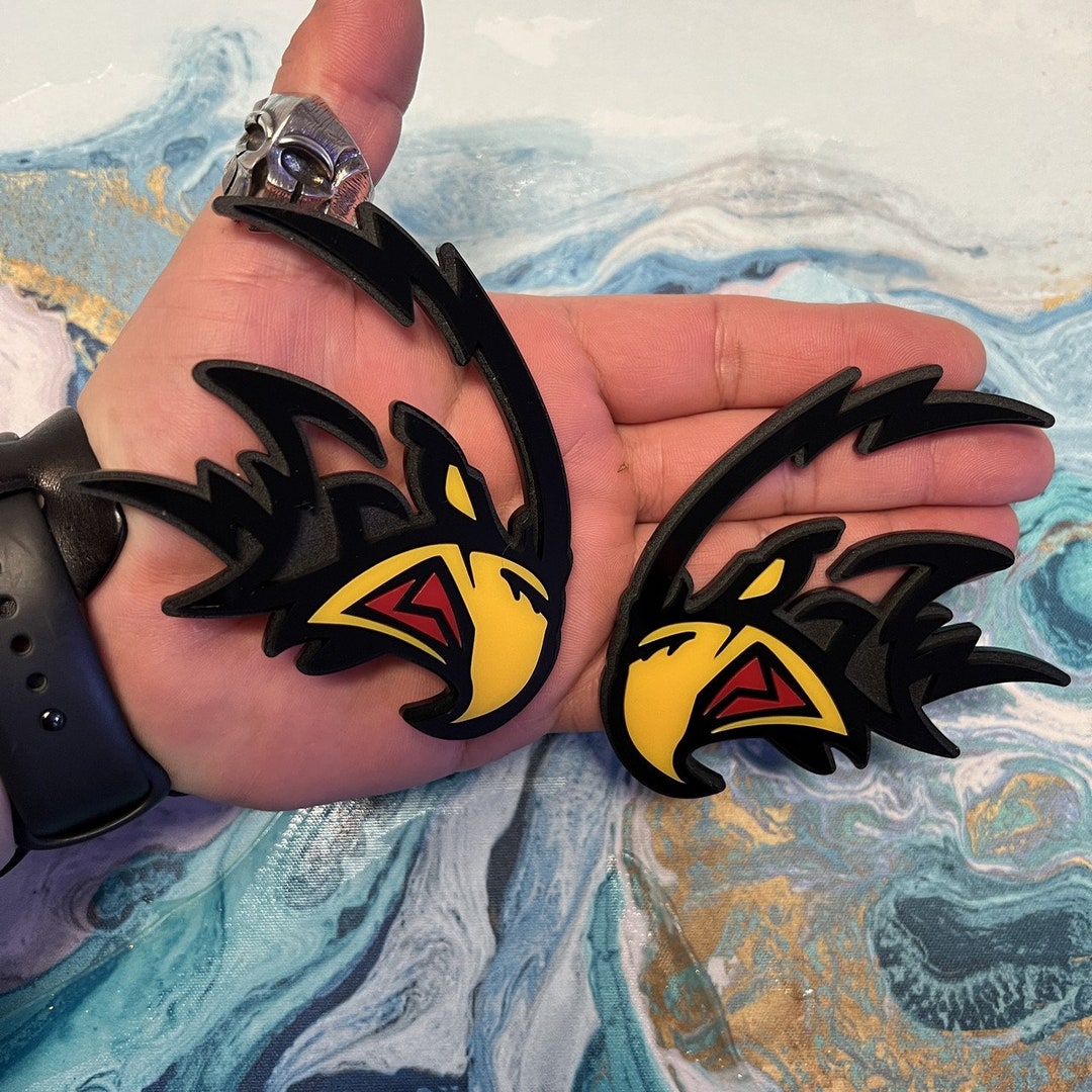 Fender Badges Emblem Eagle Hawk Supreme Yellow Beak With Red Teeth 2 ...