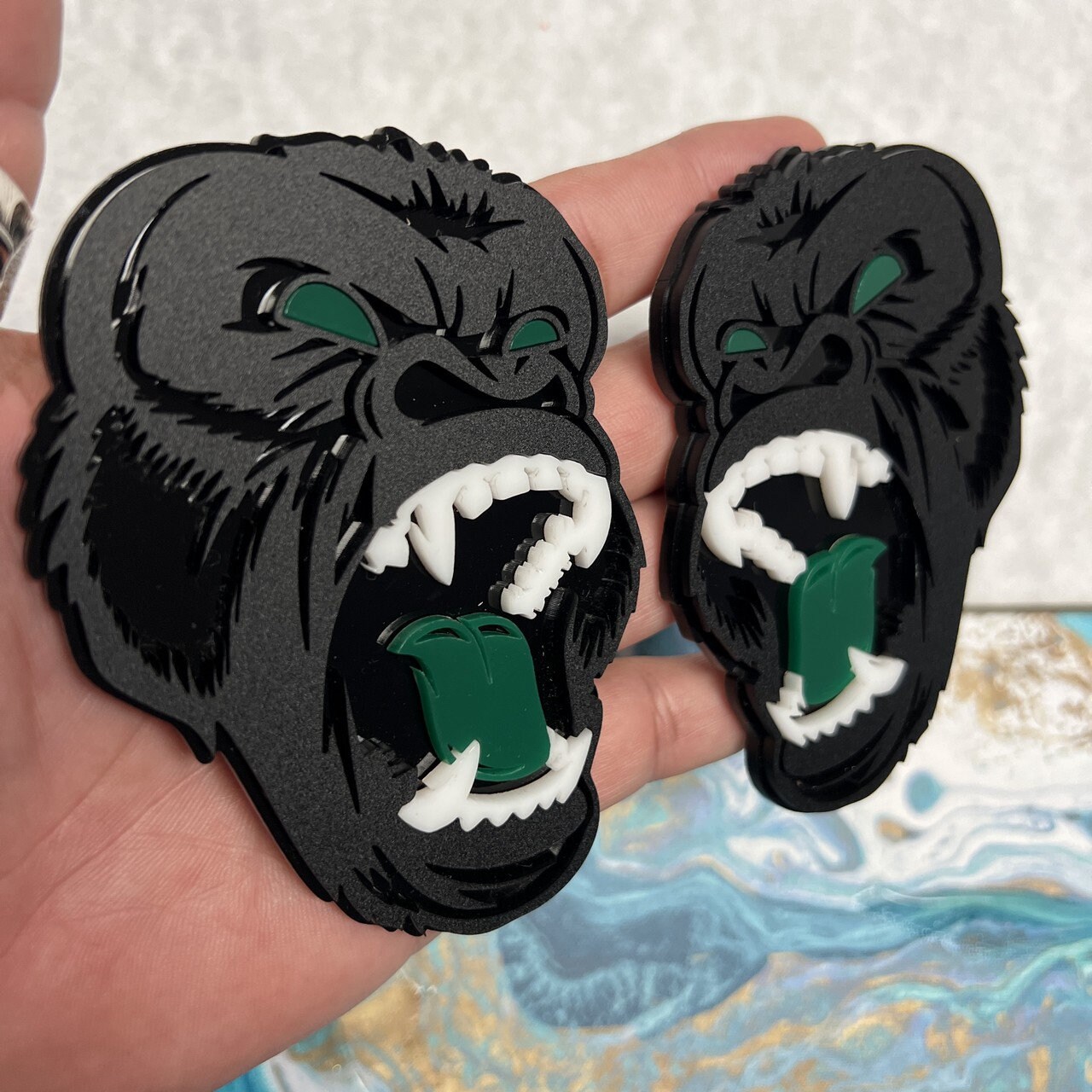 Fender Badges Gorilla Emblem Roaring Tongue Green Eye W/ - Etsy
