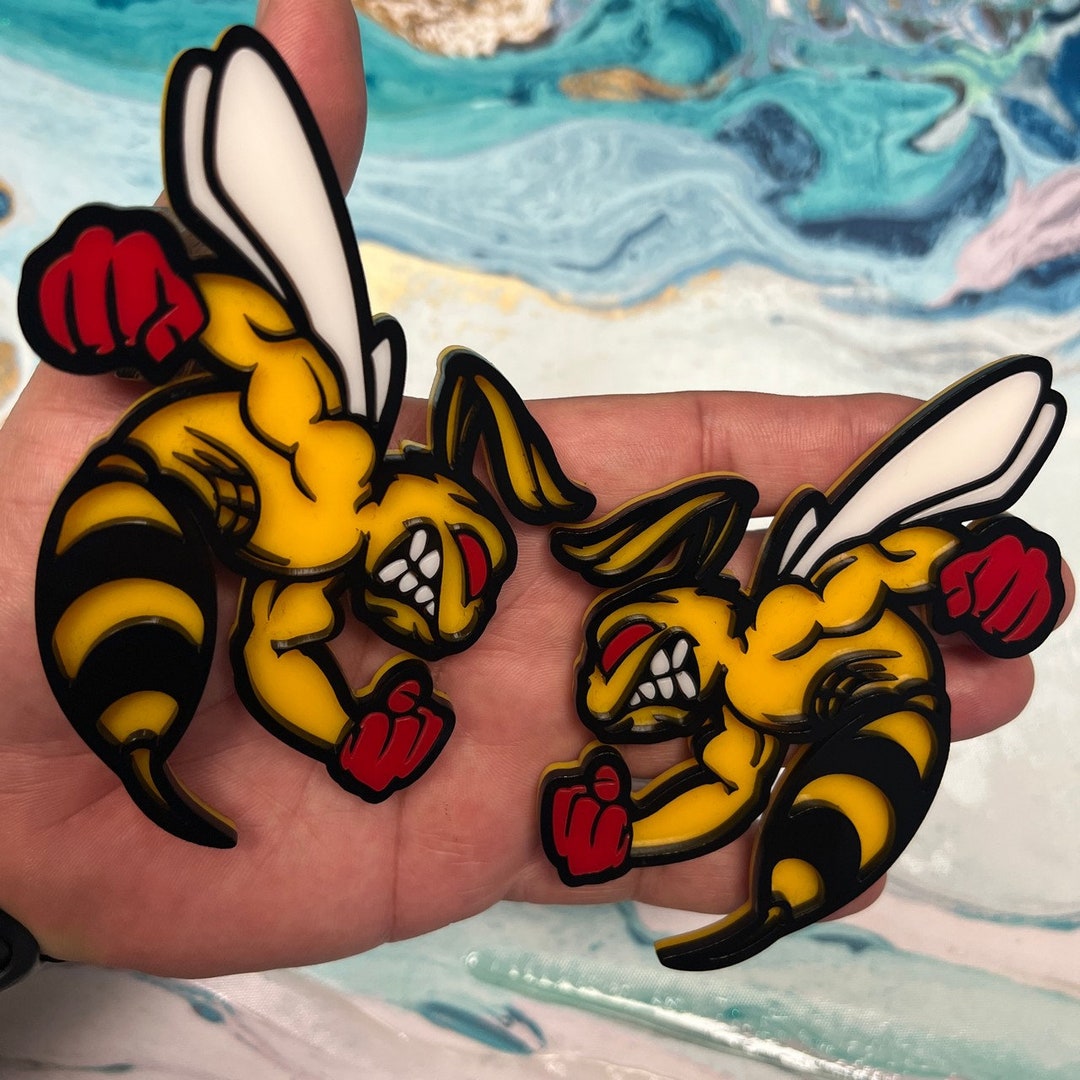 Fender Badges | Hornet BEE SWOLE Emblem Red Knuckles W/ Red Eye |2 ...