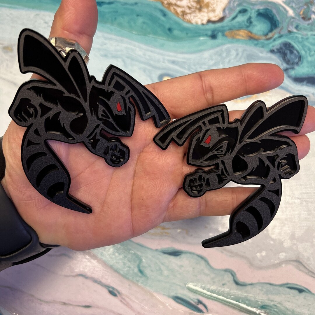 Fender Badges | Hornet Bee Emblem Blacked Out W/ Red Eye |2 BADGES ...