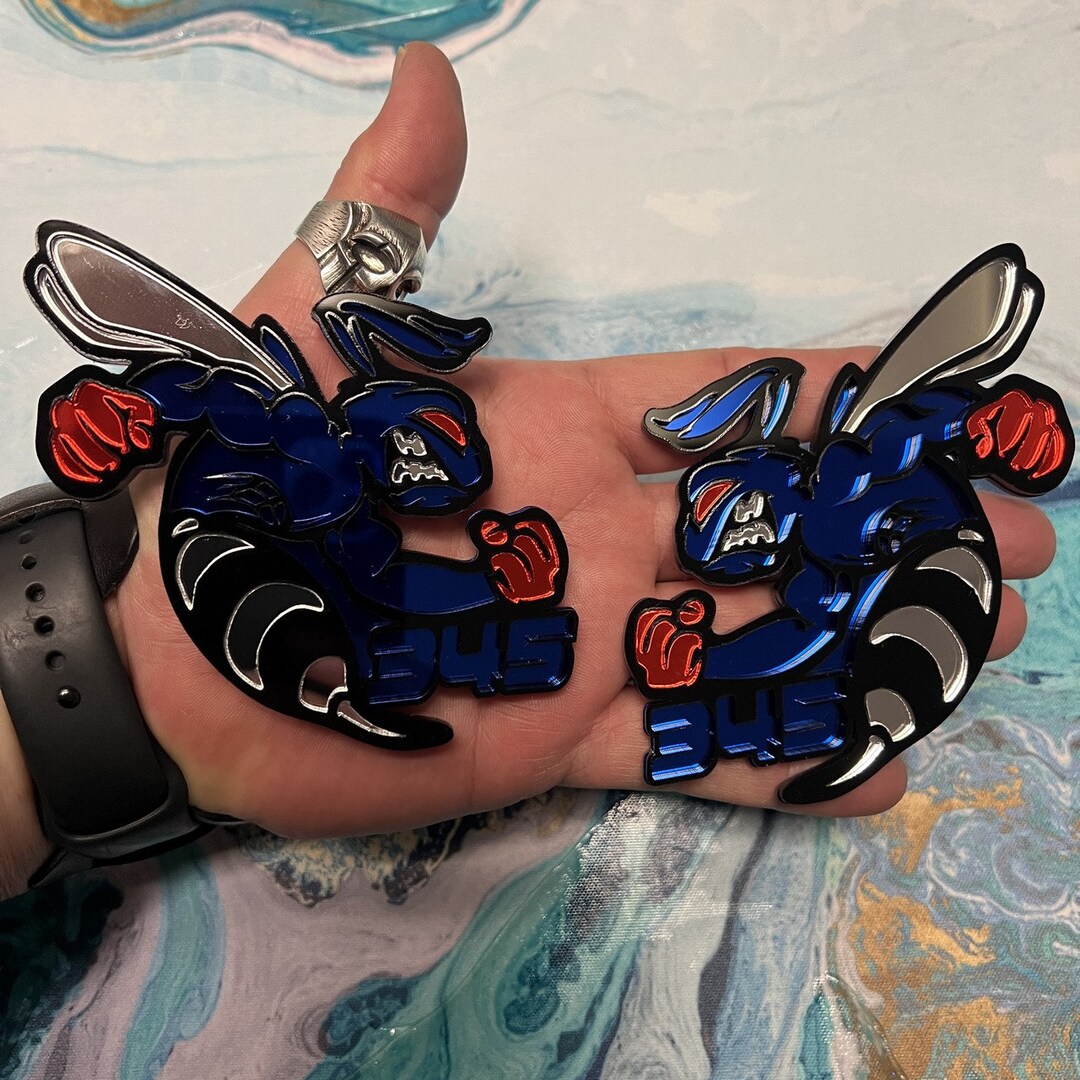 Fender Badges | Hornet BEE SWOLE Mirror Blue Emblem Knuckles, Red Eye ...