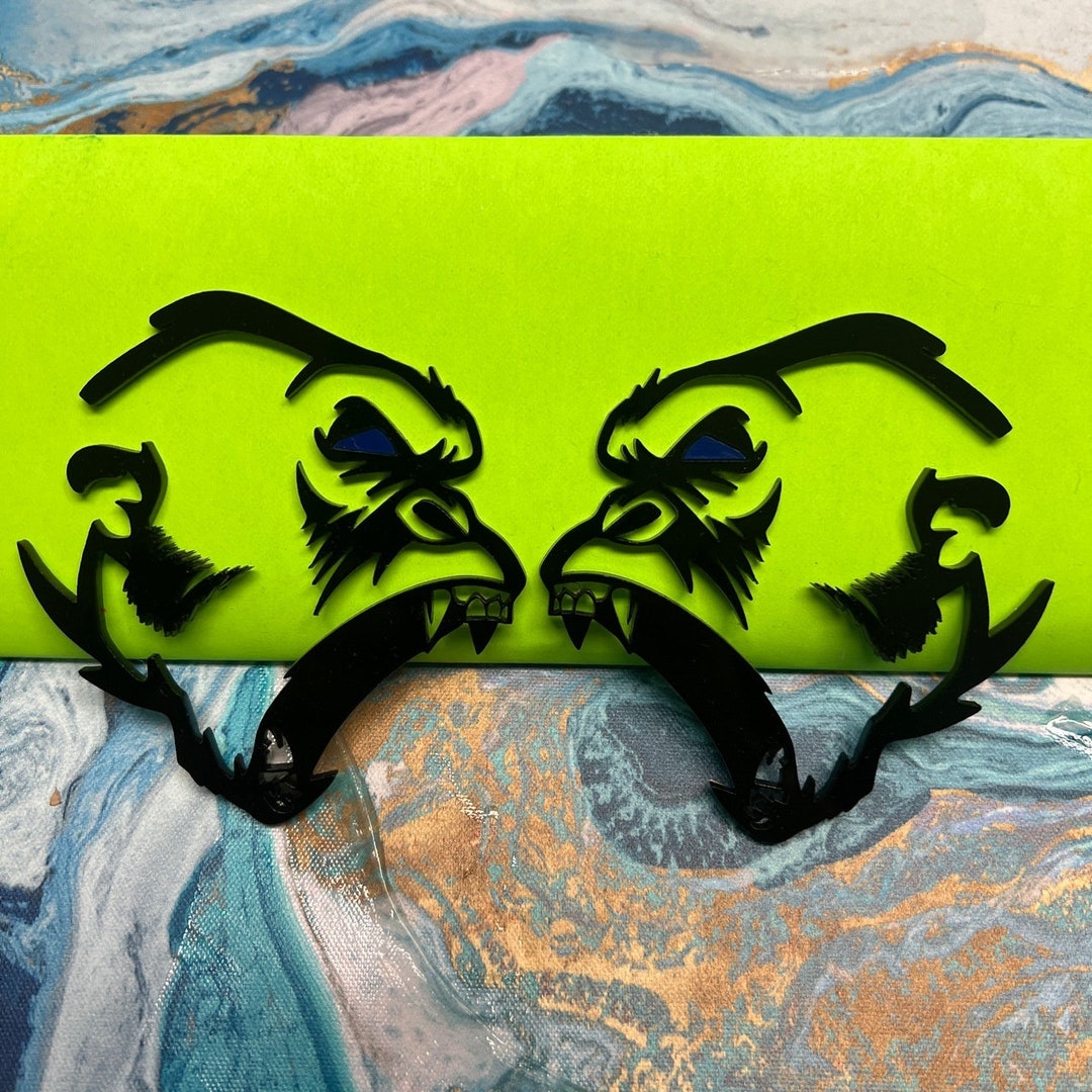 Fender Badges Emblem GORILLA With Dark Blue Eye | 2 BADGES | Angry ...