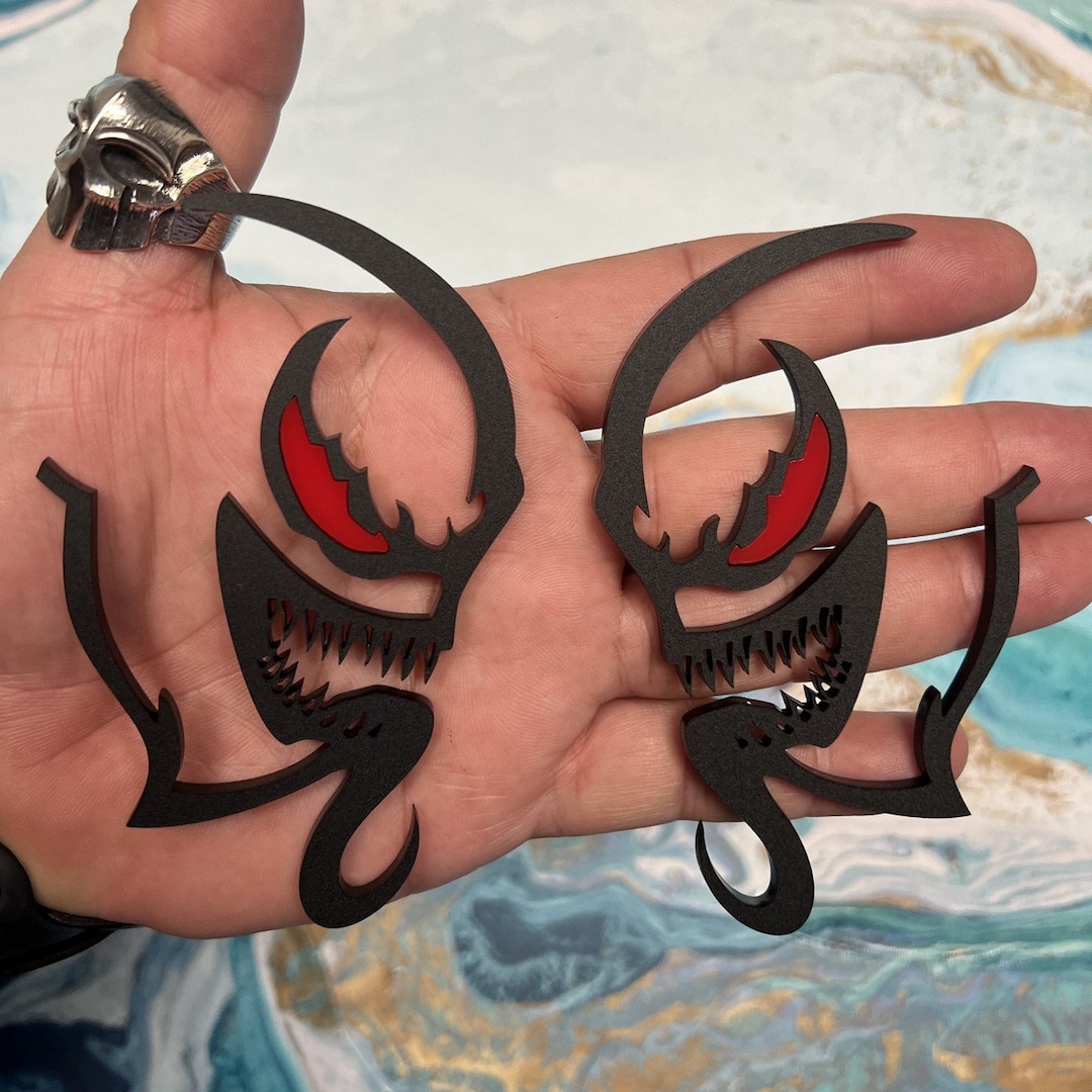 Fender Badges Emblem Venomous Venom Matte Black With Red Eye| 2 BADGES ...