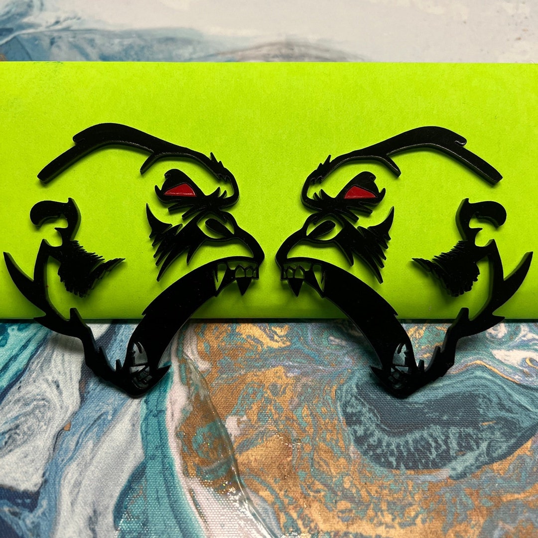 Fender Badges Emblem GORILLA With Red Eye | 2 BADGES | Angry Aggressive ...