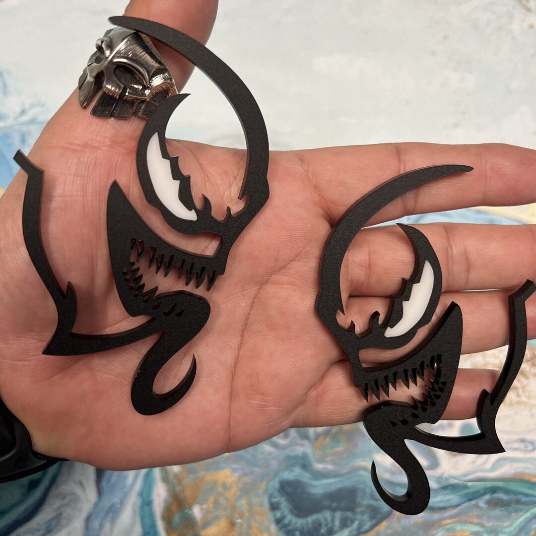 Fender Badges Emblem Venomous Venom Matte Black With White Eye| 2 ...