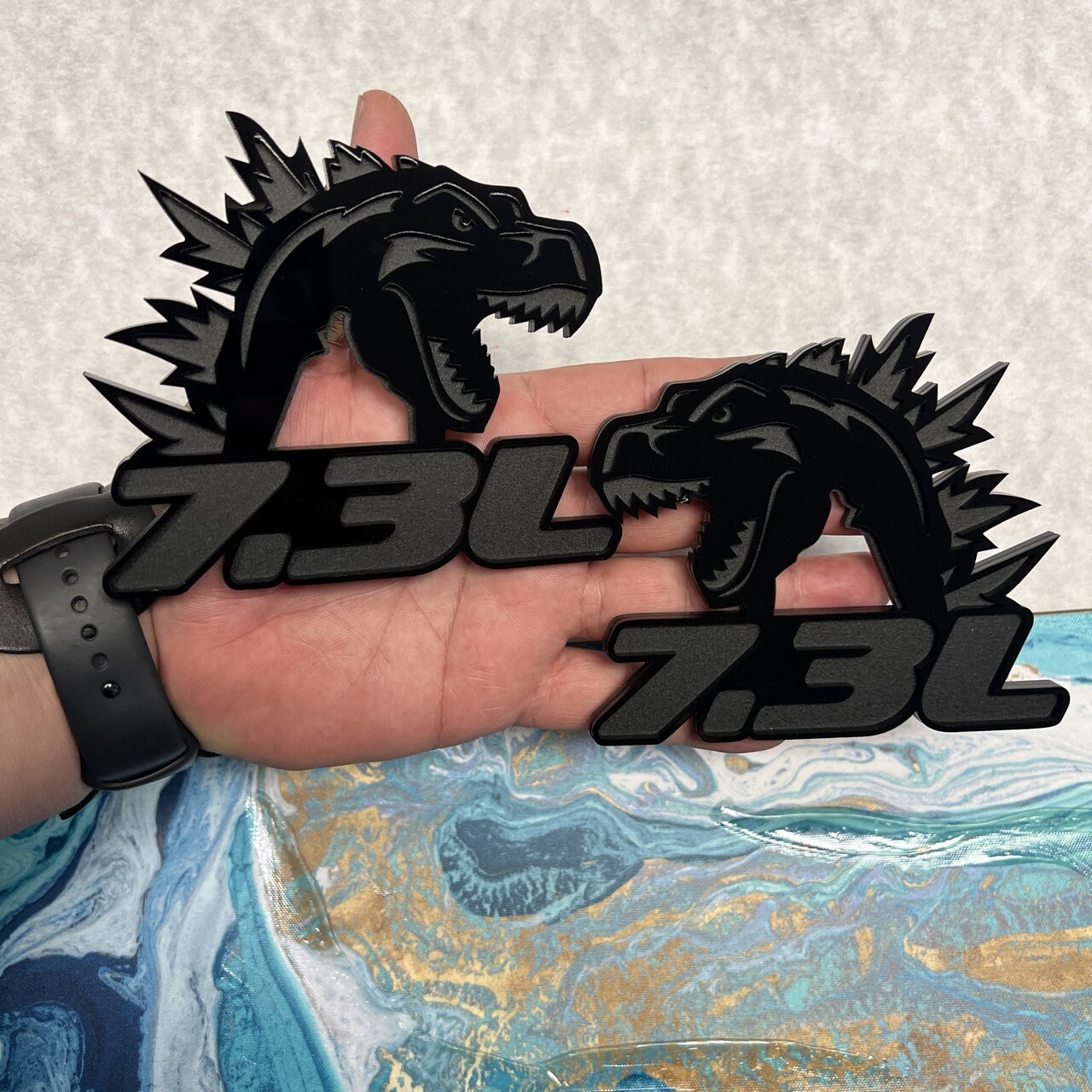 Fender Badges | Gdzilla Emblem Raging 7.3 |2 BADGES| Pit Angry ...