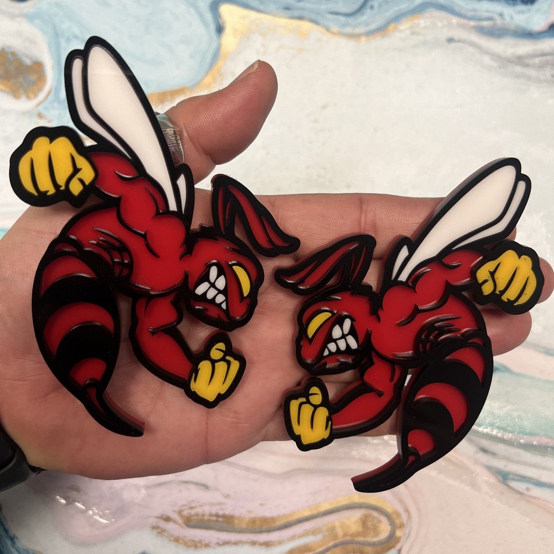 Fender Badges | Hornet BEE SWOLE Red Emblem Knuckles W/ Yellow Eye |2 ...