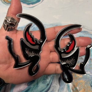 Fender Badges | Venomous Venom Mirror Silver Premium Emblem W/ Red Eye ...