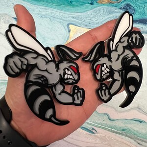 Fender Badges | Hornet BEE SWOLE Gray Emblem Wings W/ Red Eye |2 BADGES ...