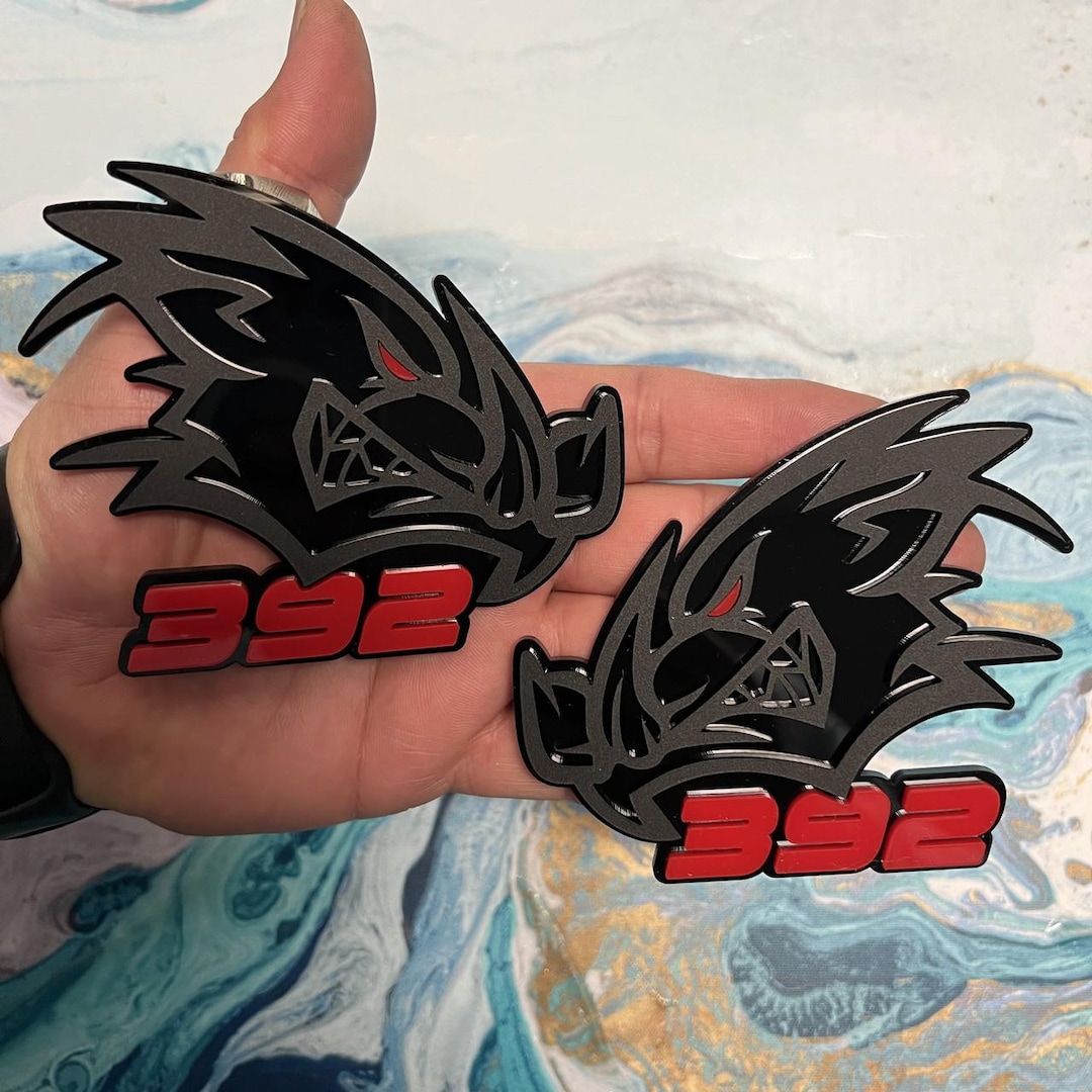 Fender Badges | Hog Emblem Red Eye Numbers |2 BADGES| Warthog Bore ...