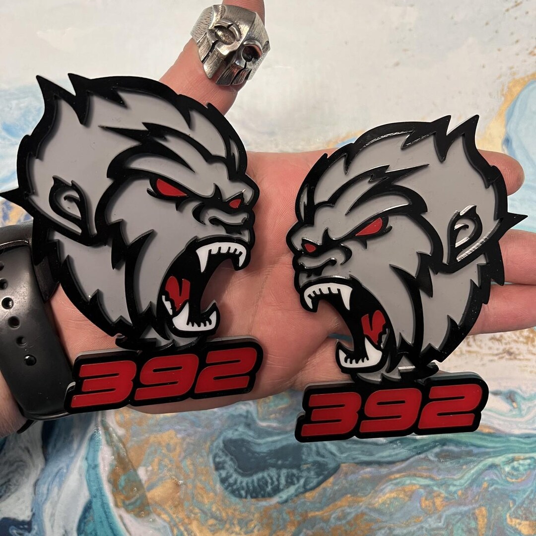 Fender Badges | Yeti Sasquatch Bigfoot Alpha Gray W/ Red Eye Numbers |2 ...