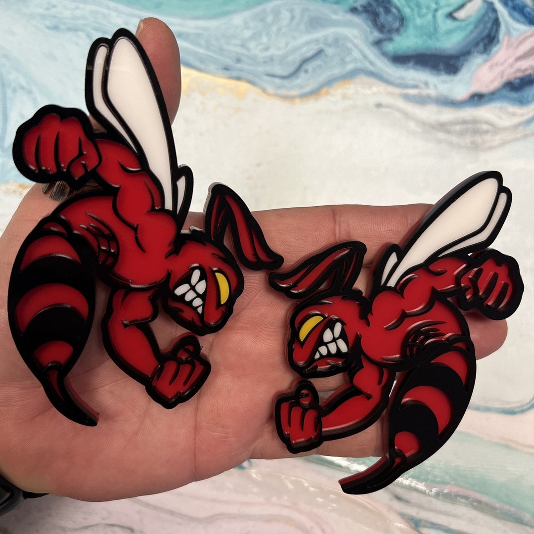 Fender Badges | Hornet BEE SWOLE Red Emblem Wings W/ Yellow Eye |2 ...