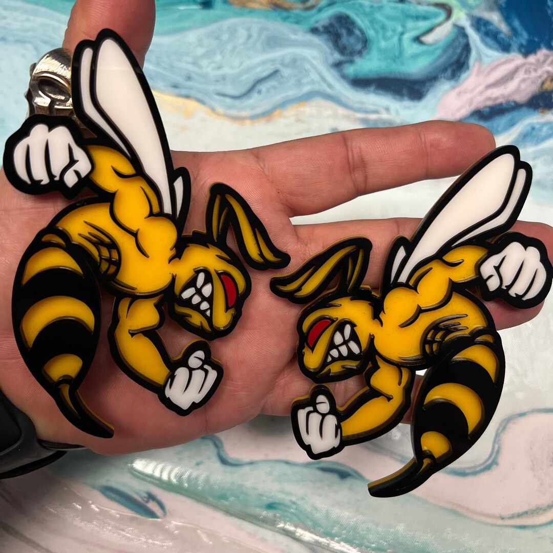 Fender Badges | Hornet BEE SWOLE Emblem Knuckles W/ Red Eye |2 BADGES ...