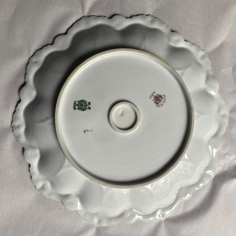 Vintage MZ Austria Porcelain Rose Plate With Scalloped Edge - Etsy