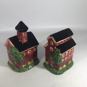 Warren Kimble Sakura Barn Schoolhouse Salt and Pepper Shakers, Creamer ...