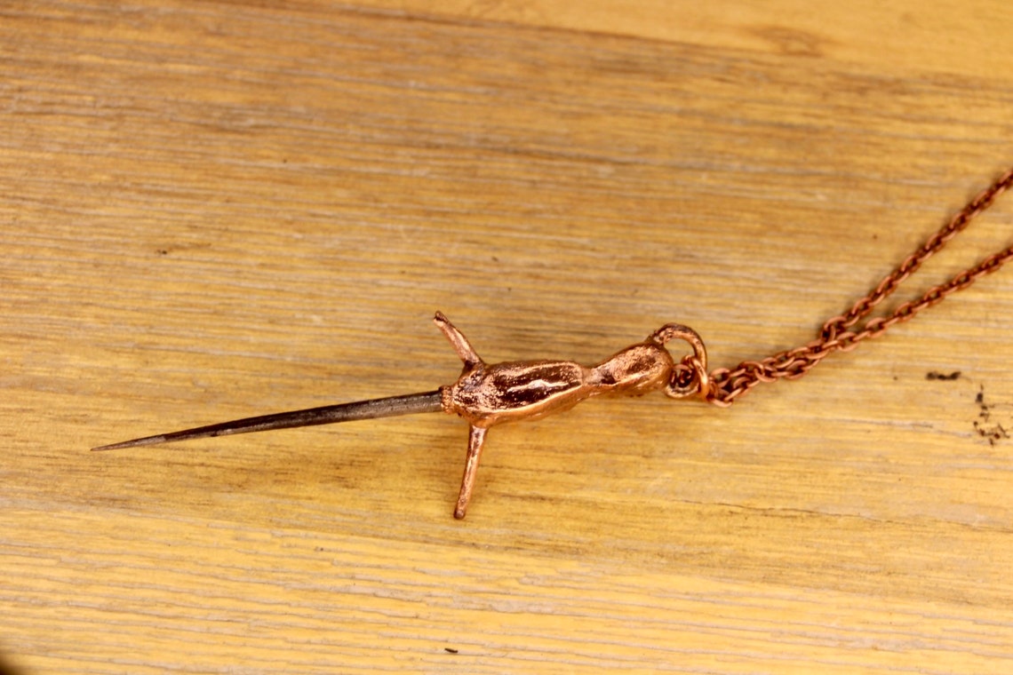 Sword Detailed Thorn Nature Inspired Copper Jewelry | Etsy