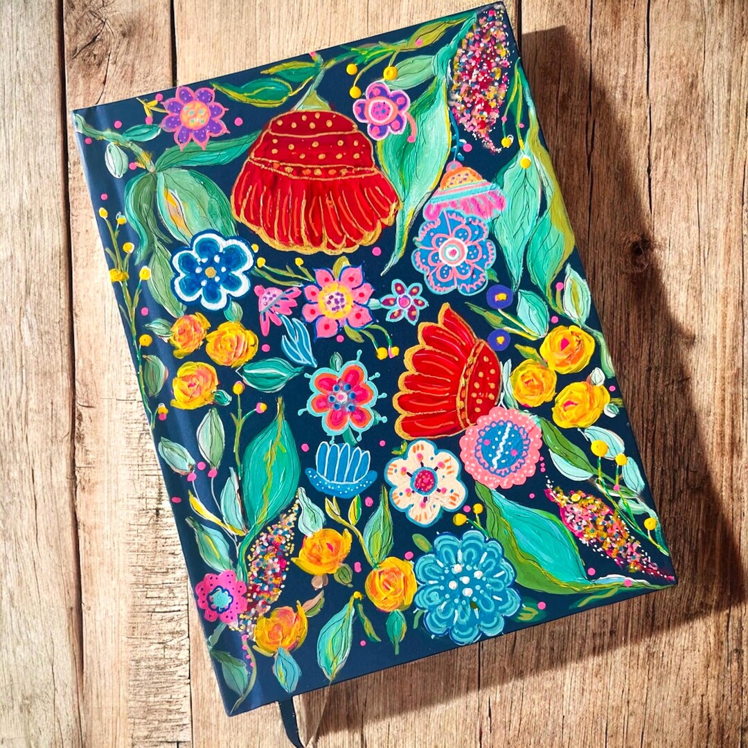 Hand-painted 400 Pages Floral Journal - Etsy