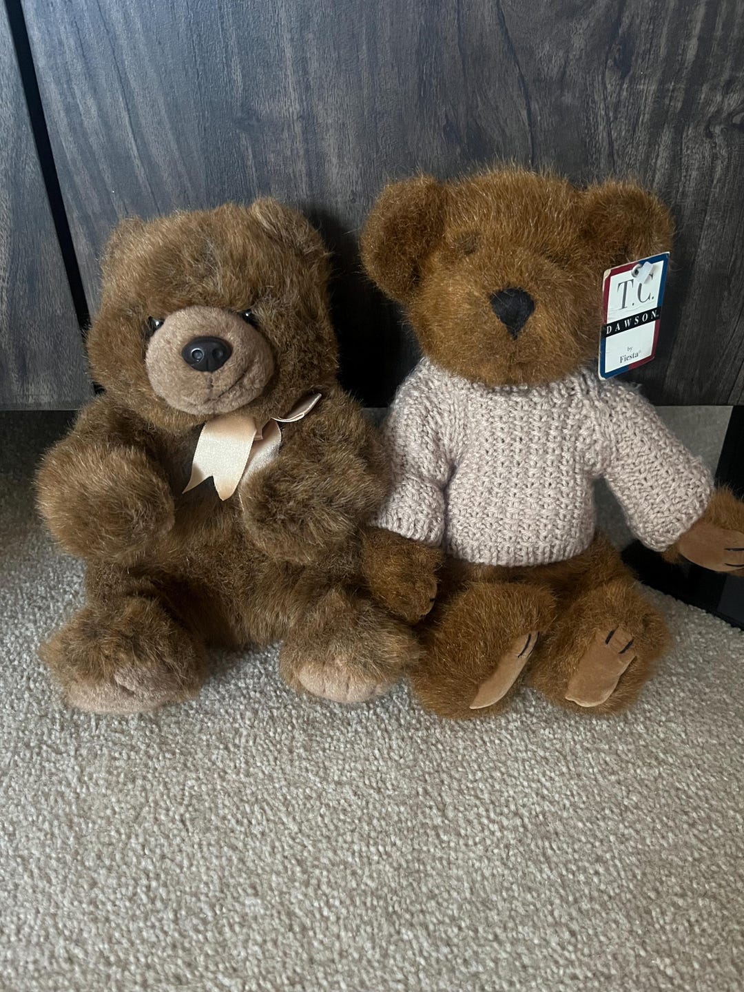 Adorable MAGEE Original 1998 TY Fuzzy Brown Stuffed Teddy Bear Animal ...