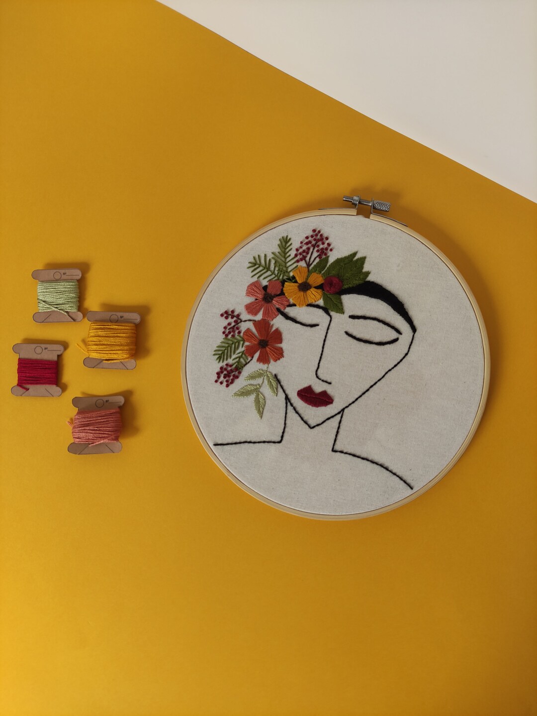 Helga Women Series Embroidery Frame. Hand-embroidered Wall Hanging ...