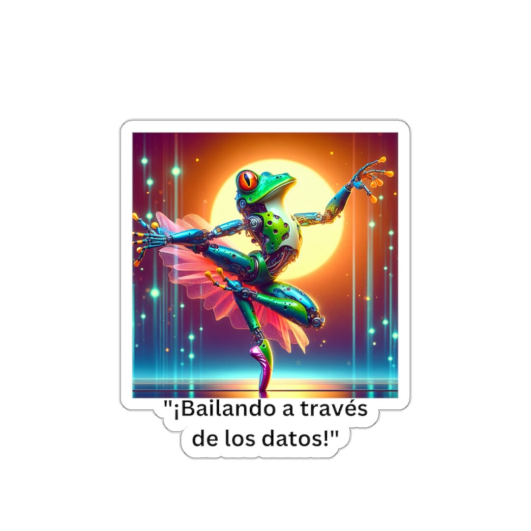 Stickers Robot Frog Ballerina Bailando a Través De Los Datos Sticker ...