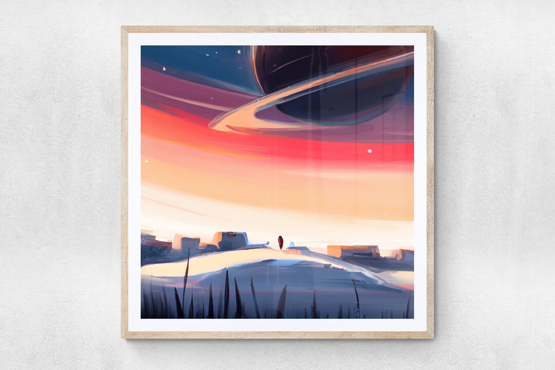Printable Poster Planet Saturn in the Night Sky. Traveling Enthusiasts ...