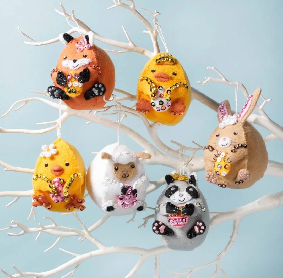 Bucilla Easter Egg Friends Felt Ornaments Applique Kit Set of 6 - Etsy