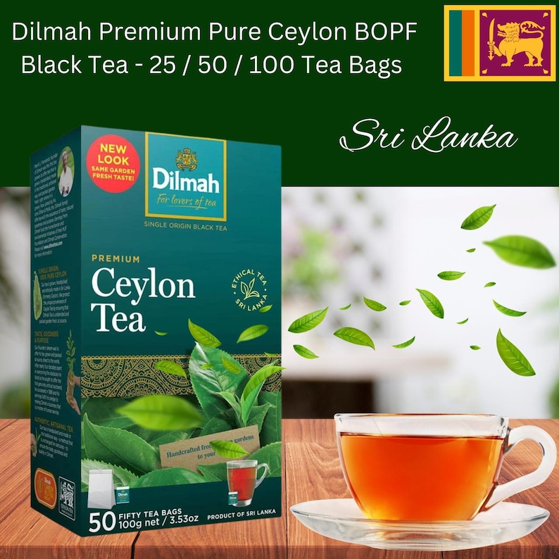 Dilmah Premium Pure Ceylon BOPF Black Tea - 25 / 50 / 100 Tea Bags Sri ...