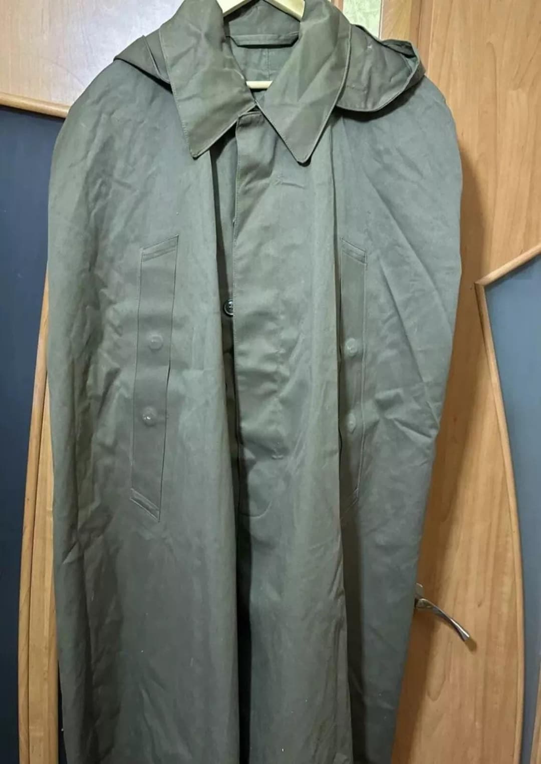 Vtg Soviet Officer Cloak Cape Raincoat Army Soldier Dark Green USSR ...