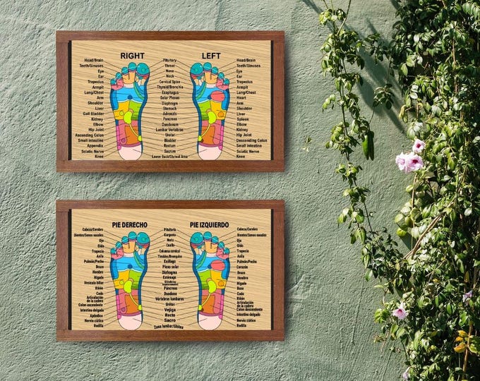 Reflexology and Acupressure Map of Feet. Professional Quality Square ...