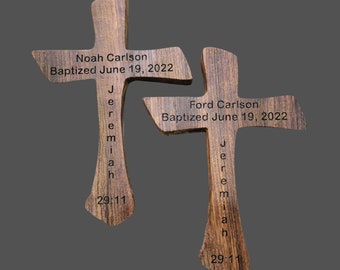 Custom Remembrance Laser Engraved Wooden Cross Wall Decor - Laser ...