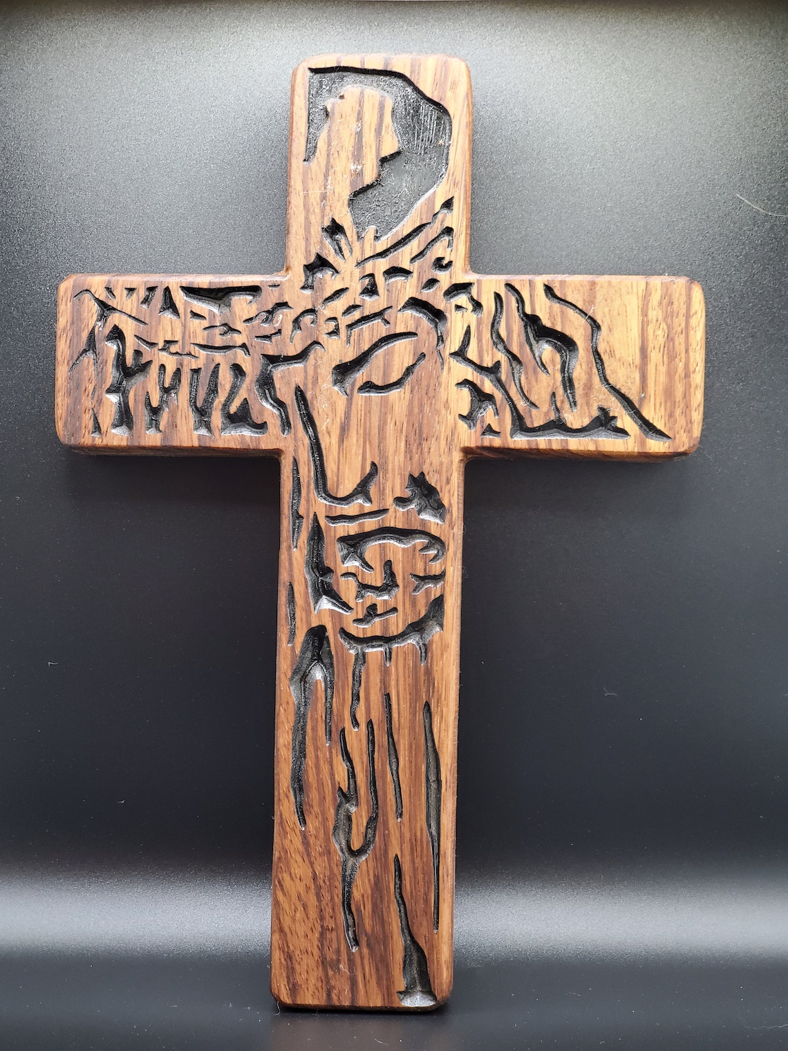 Wood Cross With Christ's Face - Etsy