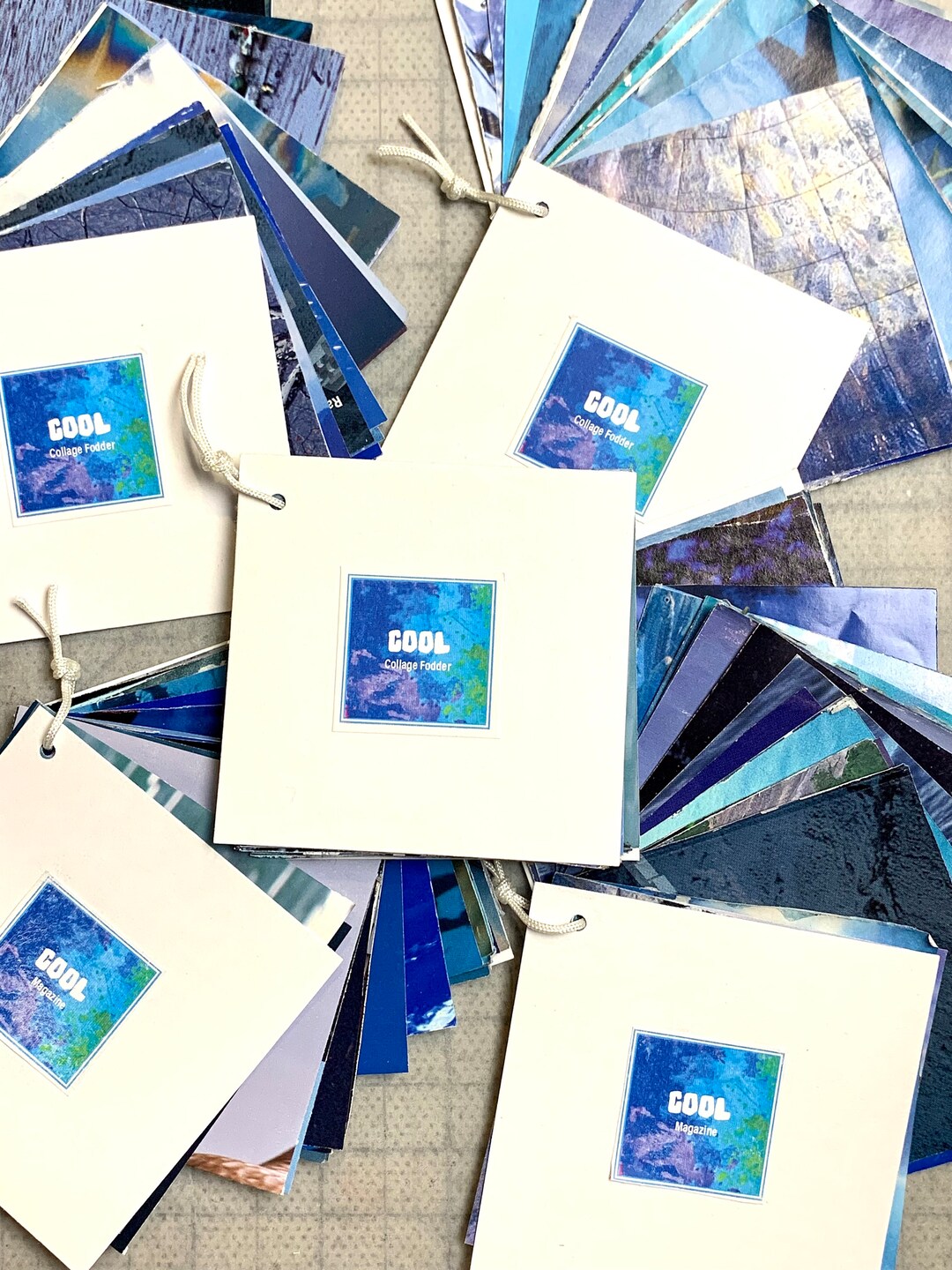 Collage and Mixed Media BLUE Paper Pack; Pre-sorted by Palette. Nat ...
