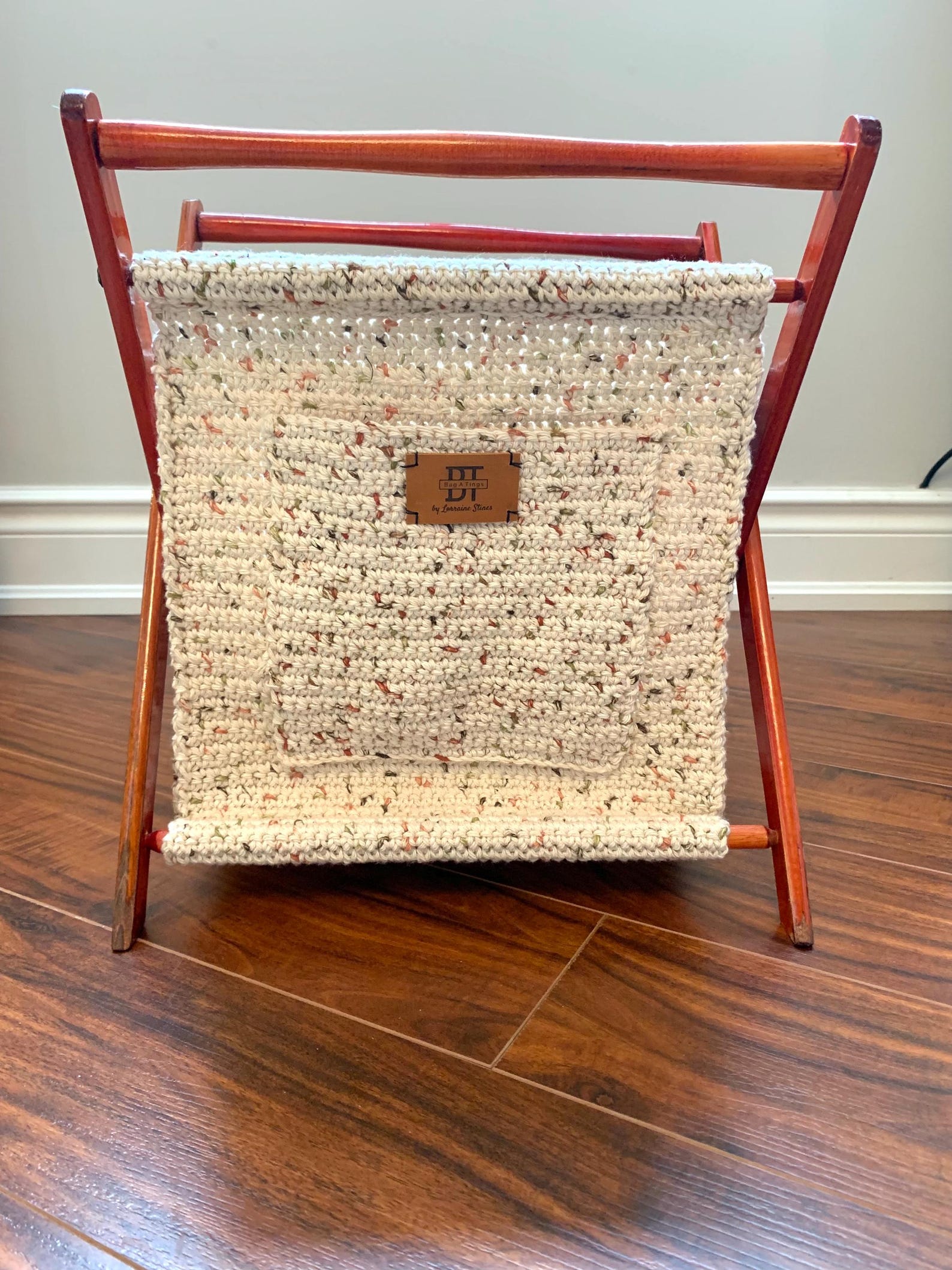 Vintage Folding Knitting Sewing Basket Yarn Container, Storage ...