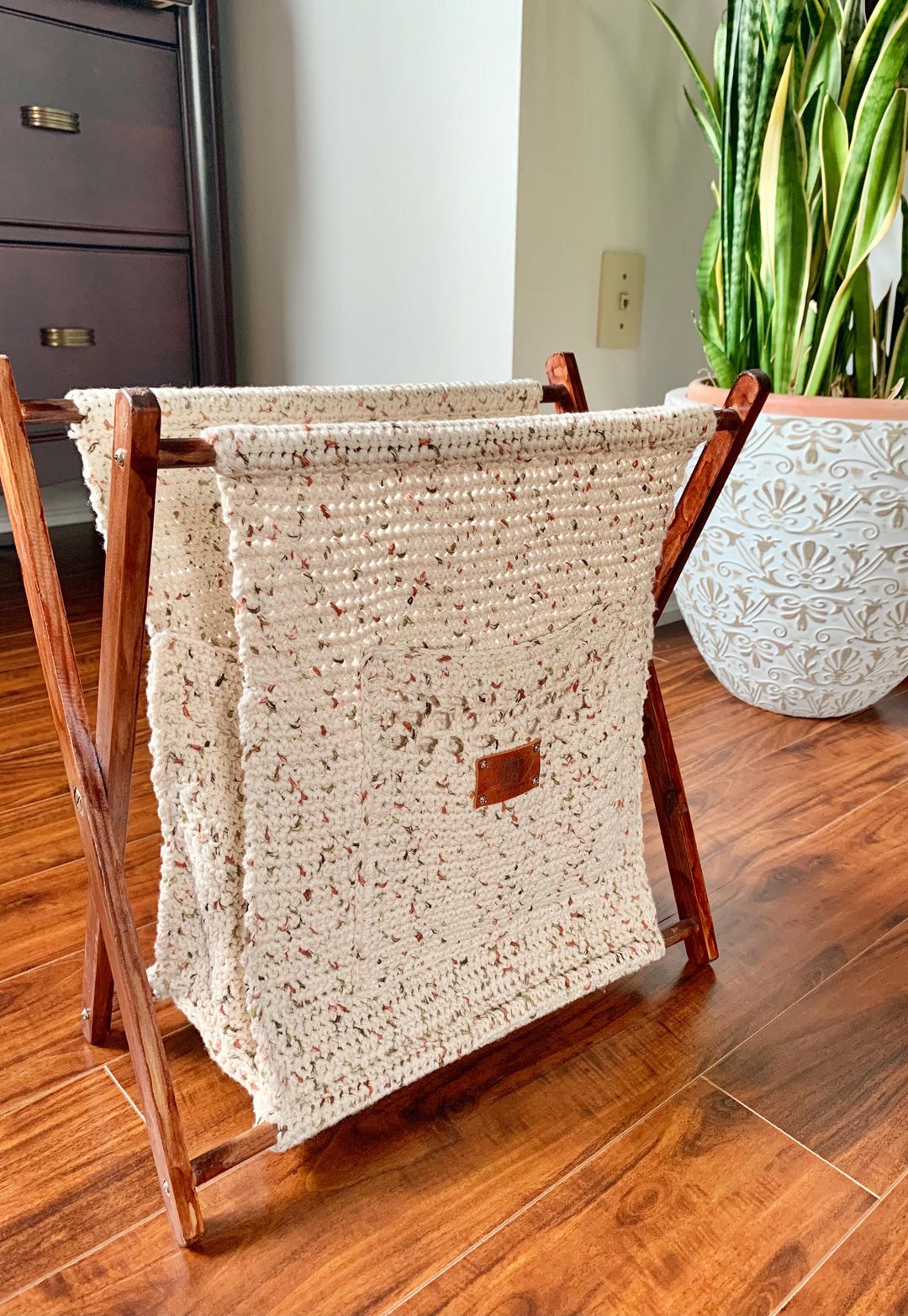 Vintage Folding Knitting Sewing Basket Yarn Container, Storage ...