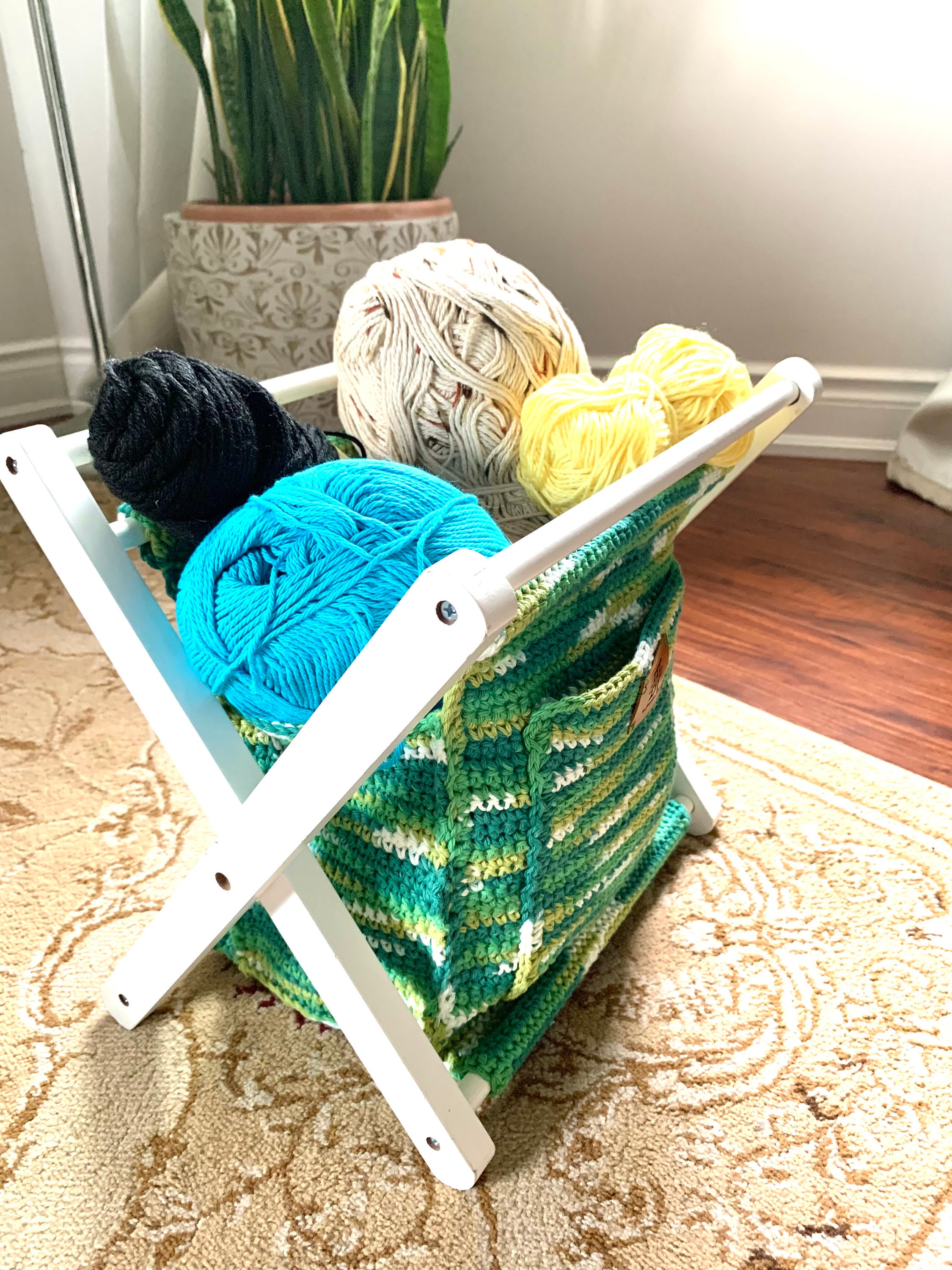 Vintage Folding Basket Yarn Container Handmade Crotchet Yarn - Etsy