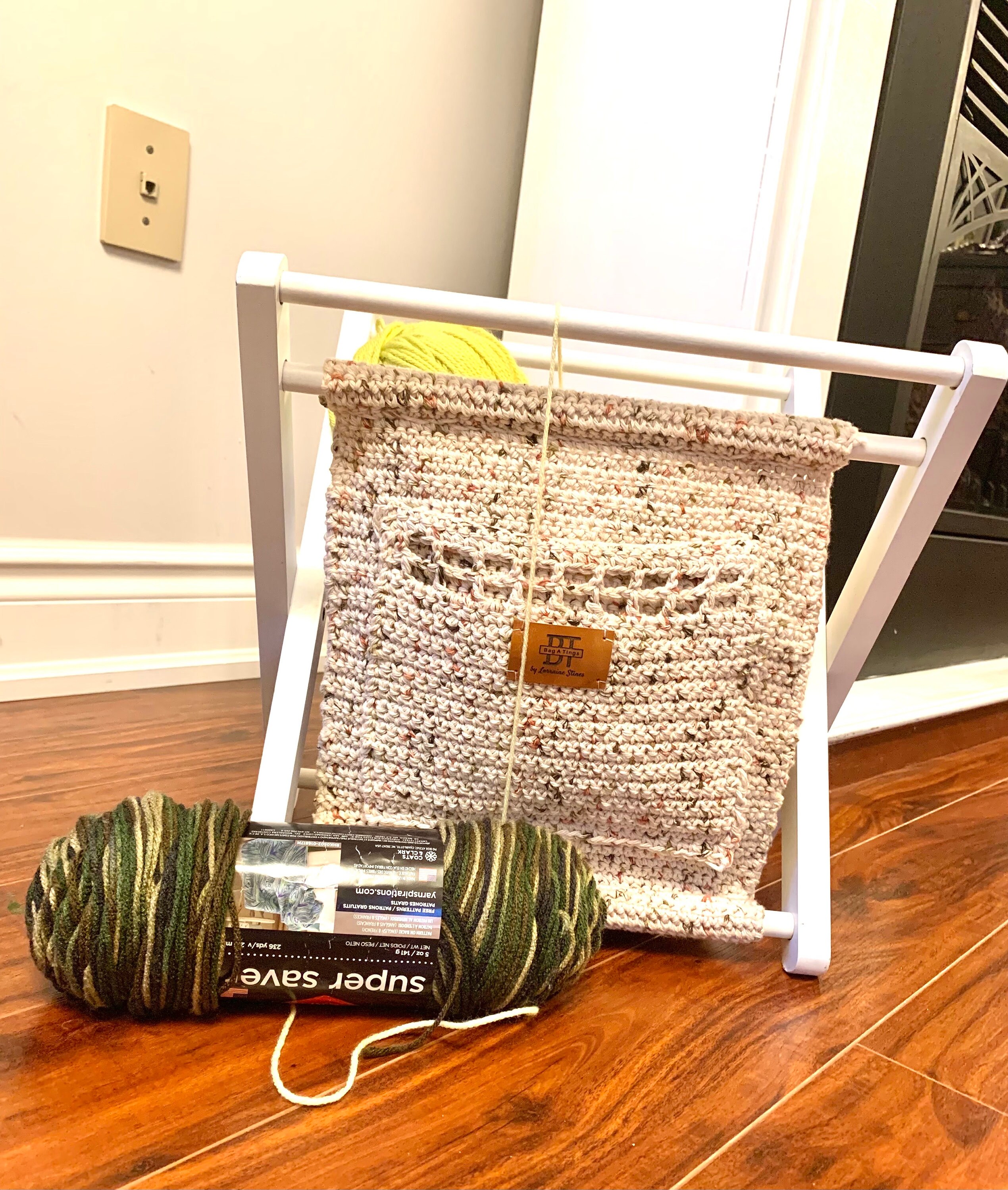 Vintage Folding Basket Yarn Container, Storage Container, Handmade ...