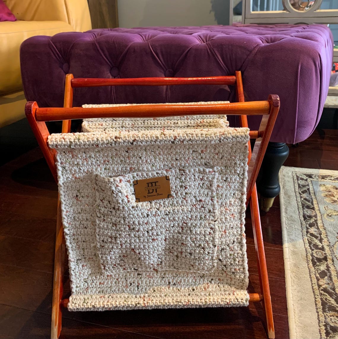 Vintage Folding Knitting Sewing Basket Yarn Container, Storage ...