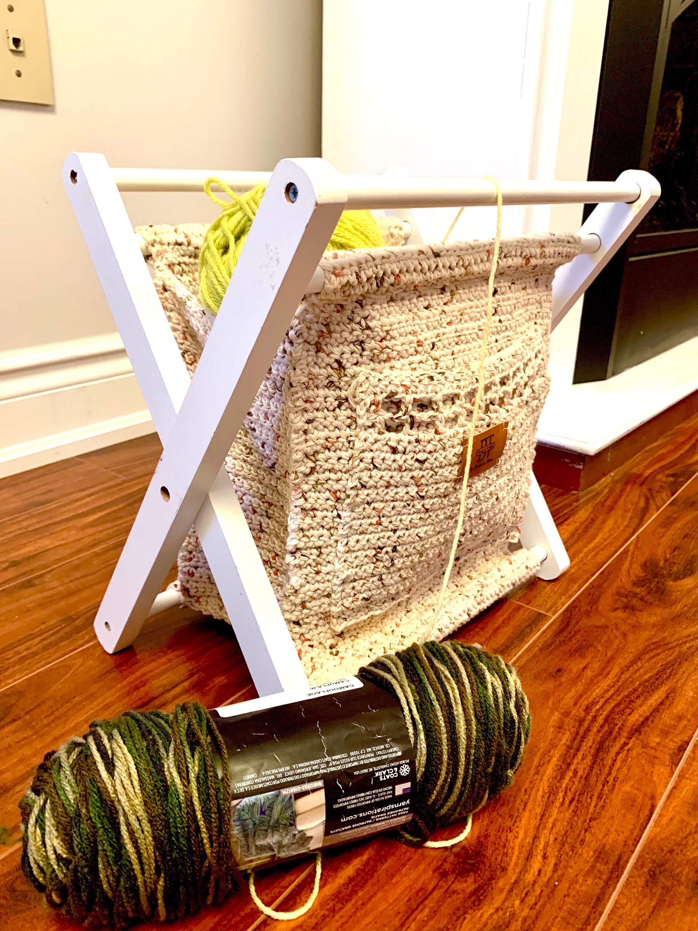 Vintage Folding Basket Yarn Container, Storage Container, Handmade ...