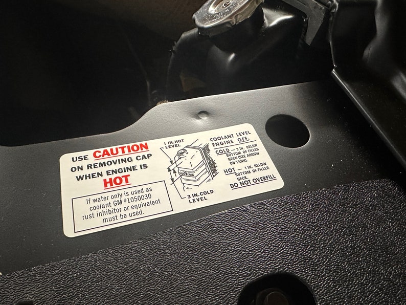 1967-68 Pontiac Firebird/gto/lemans/tempest Caution Coolant Decal - Etsy