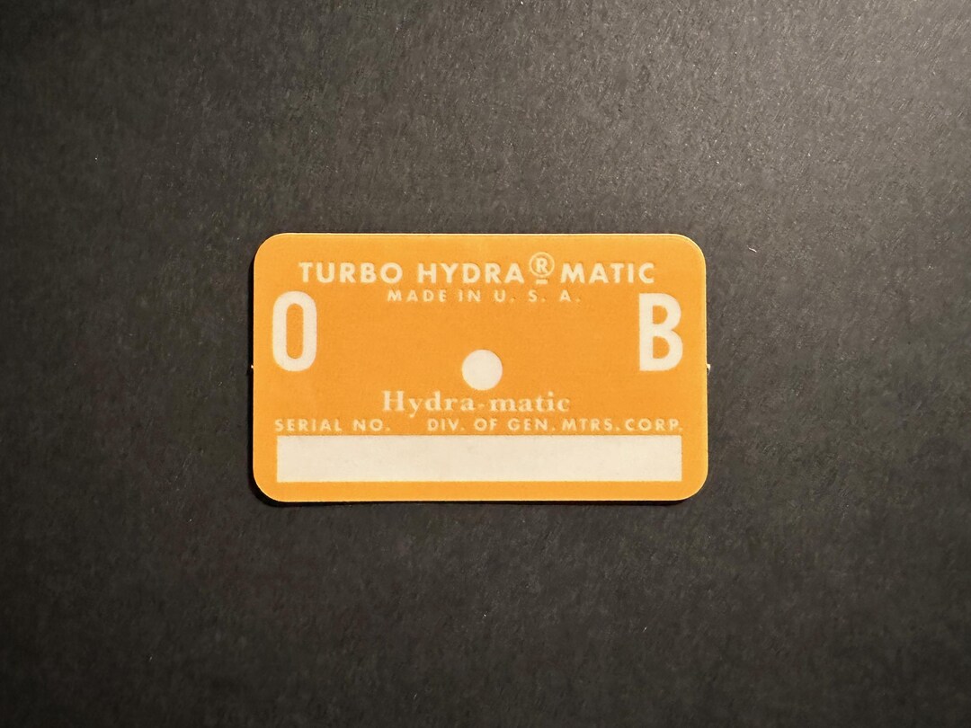 OB Buick/oldsmobile/pontiac TH400 Identification Tag Overlay Decal - Etsy