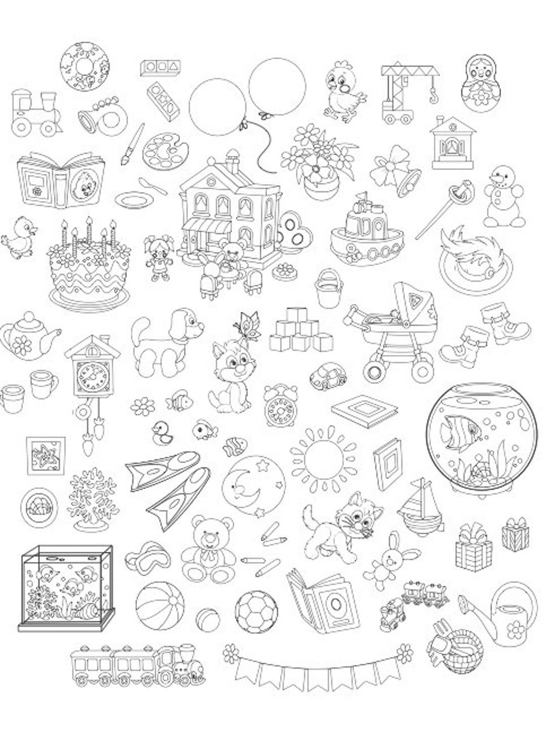 57 Colouring Pages for Kids TOY Edition, for Children, Toddlers - Etsy