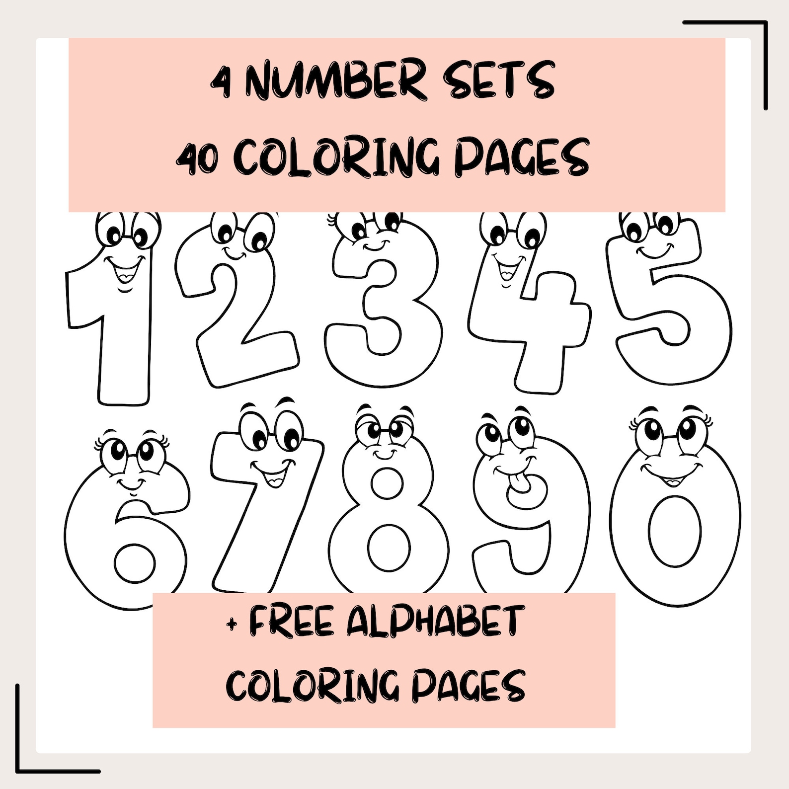 Number Coloring Pages 3 Different Sets Printable Instant - Etsy