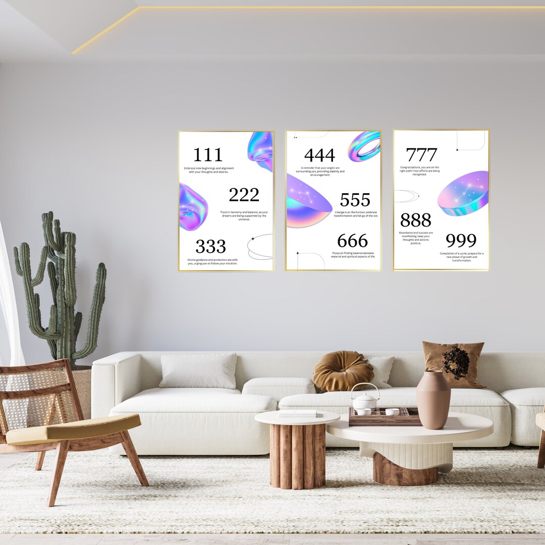 Angel Numbers Wall Decor, Art, Hanging, Printable, Digital, Aura, Signs ...