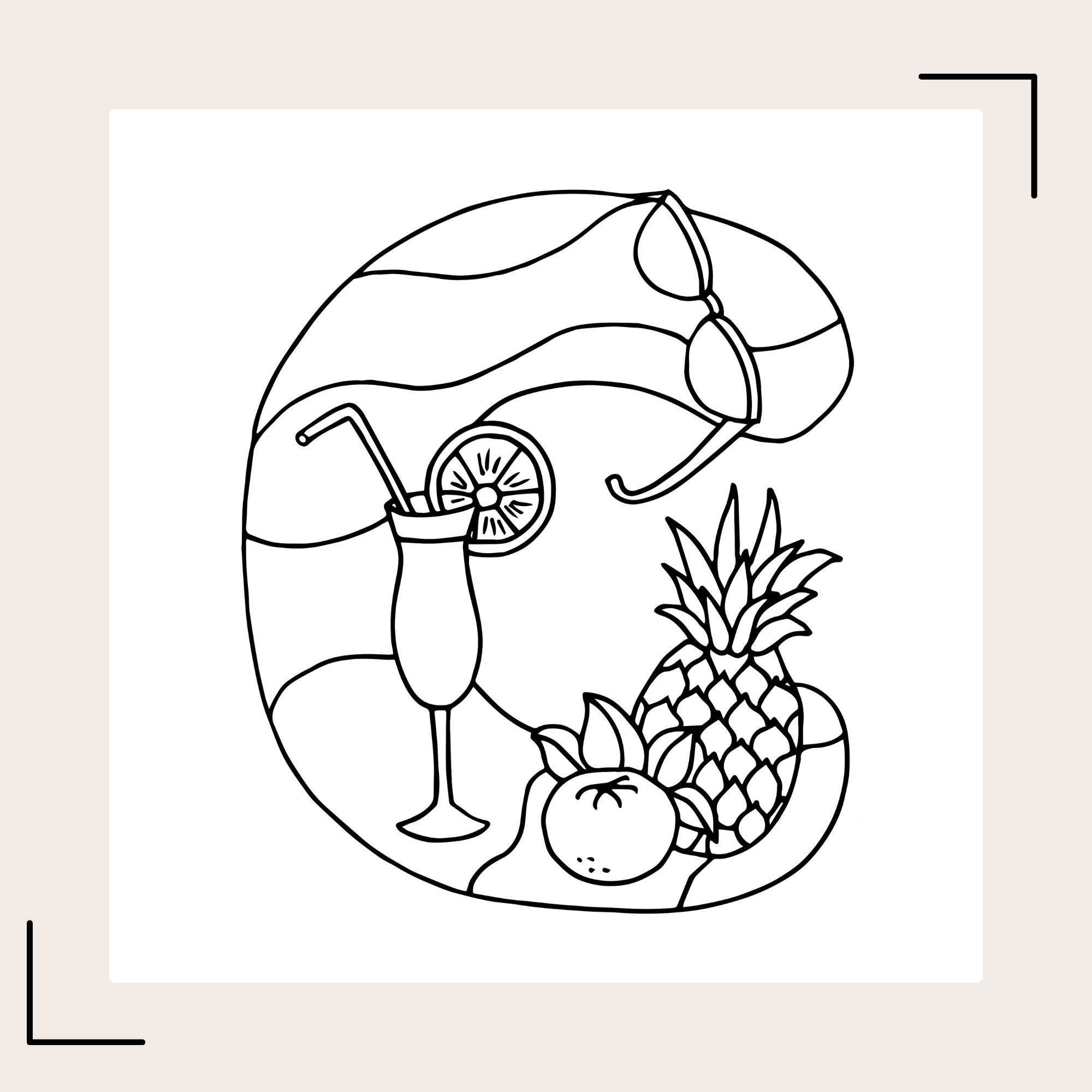 Beach Surfer Alphabet Coloring Pages Printable, 26 Pages, Printable ...