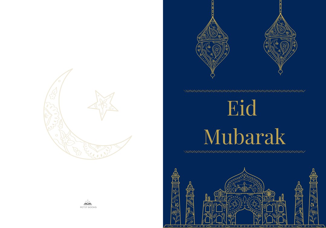 Eid Mubarak Greeting Card, Printable, Downloadable, Instant Download ...