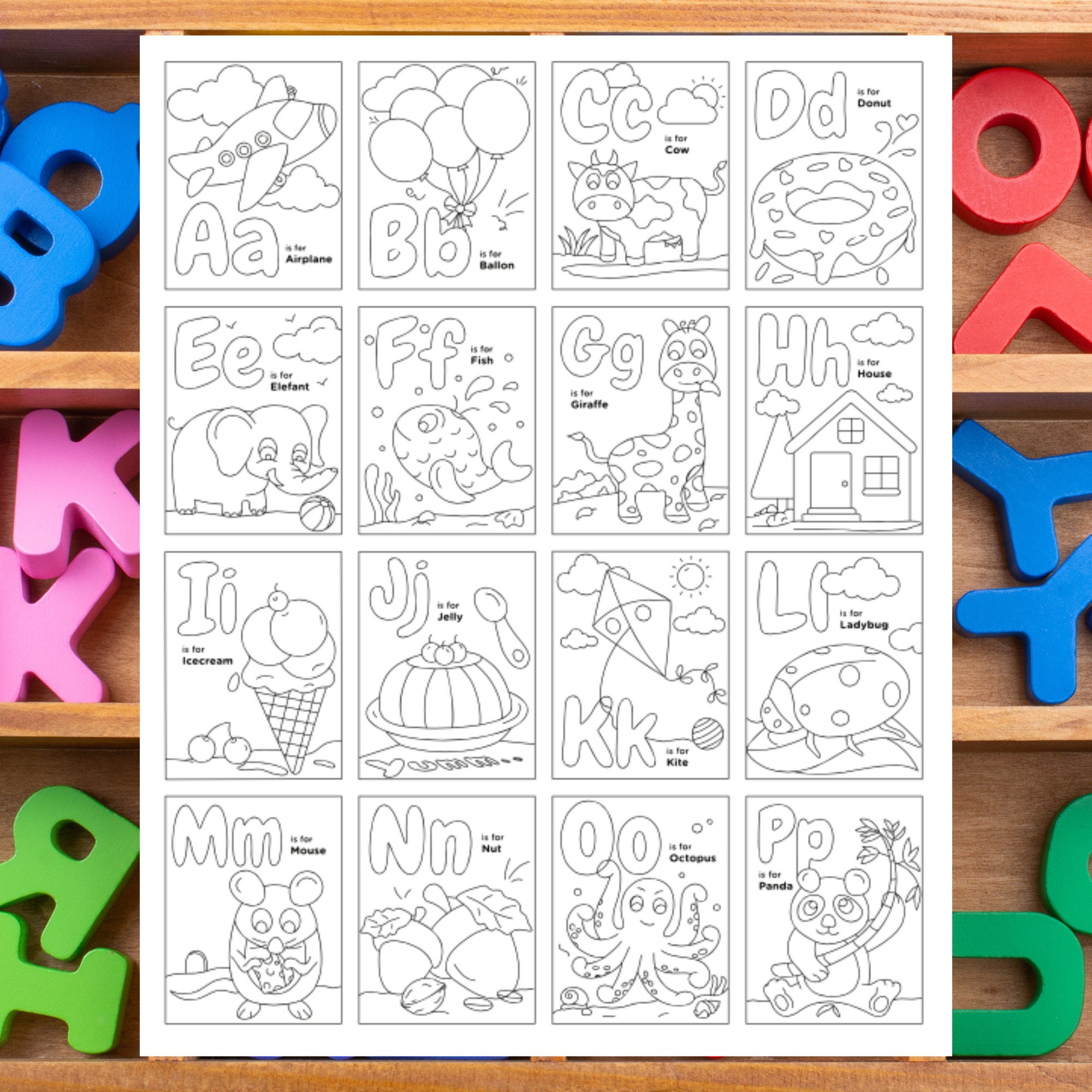 Educational Alphabet Coloring Pages/book/ Acitivity With FREE ITEM for ...