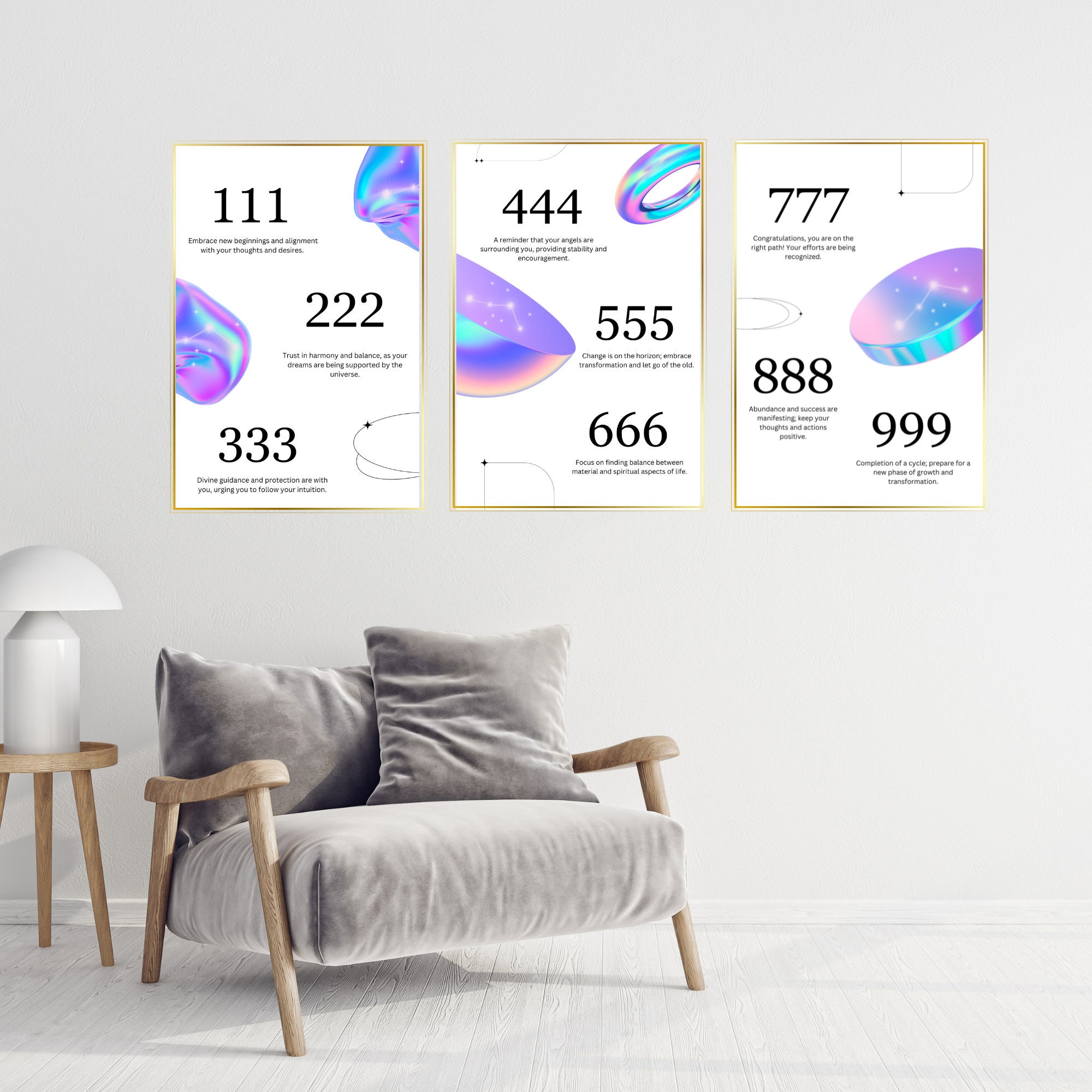 Angel Numbers Wall Decor, Art, Hanging, Printable, Digital, Aura, Signs ...