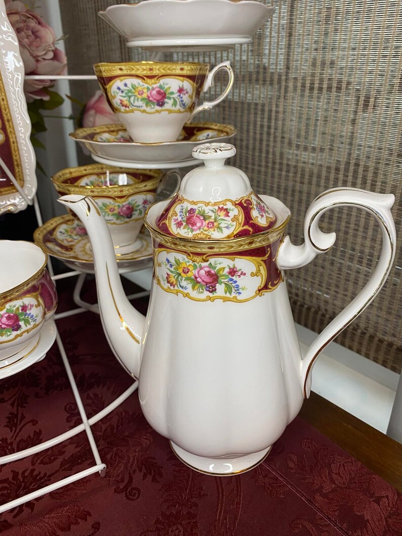 ROYAL ALBERT Lady Hamilton Coffee Set. Coffee Pot6 Teacups6 - Etsy