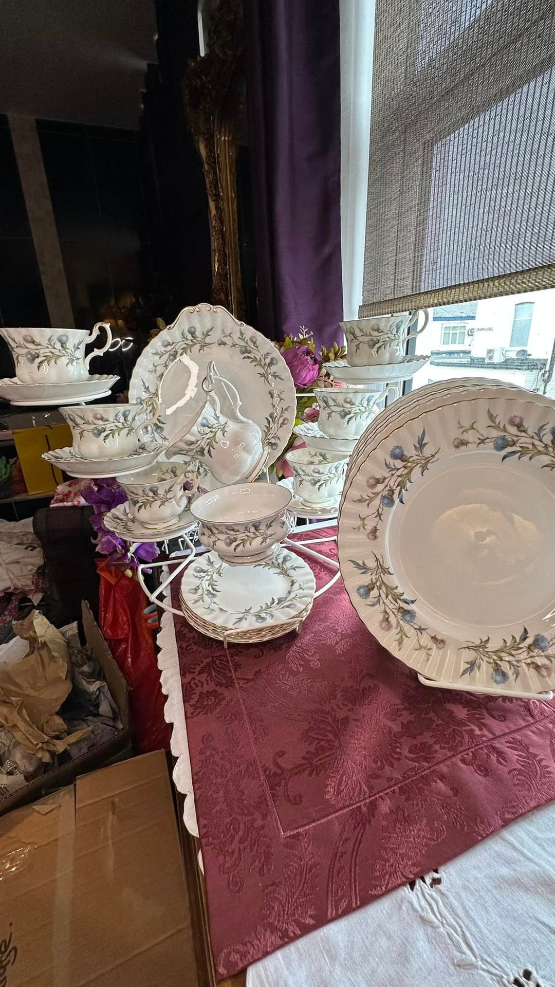 ROYAL ALBERT BRIGADOON 27 Piece Set.6 Tea Cups,6 Saucers,6 Side Plates ...